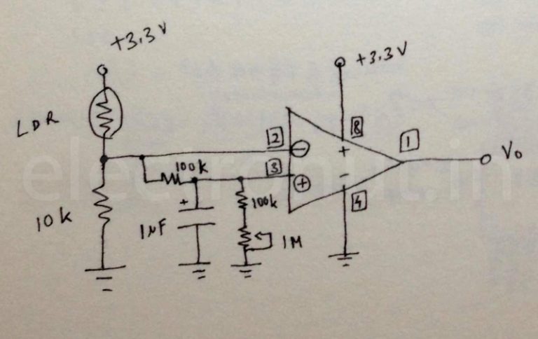 Designing an Op-Amp Circuit to Detect LDR Pulses - Electronut Labs